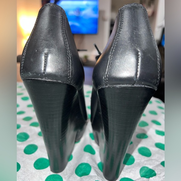 RMK | Shoes | Nwob Rmk Black Platform Wedge Heels Lace Up Shoes Size 6 ...